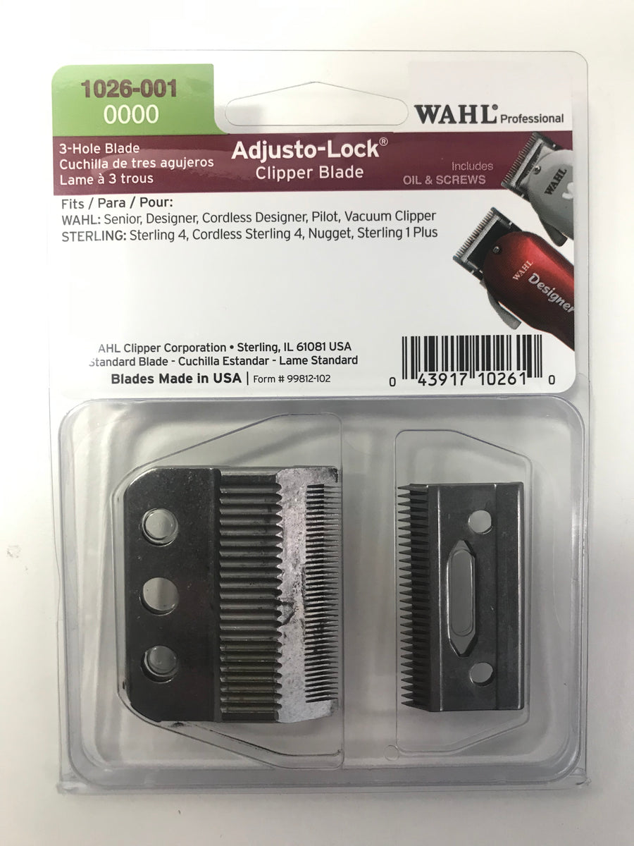 Wahl Professional 3-Hole Adjusto-Lock Clipper Blade 0000 1026-001 ...