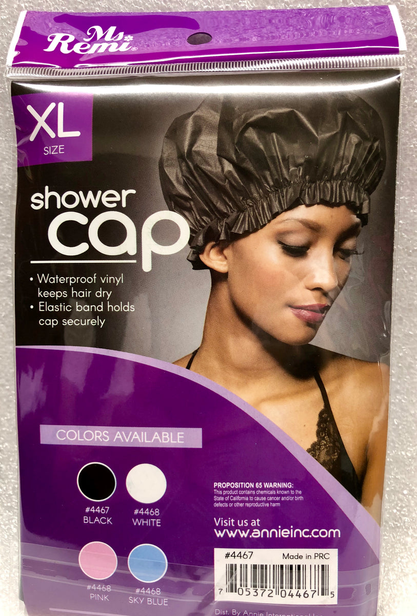 Annie Ms Remi Shower Cap Black XL #4467- Dozen Pack | Palms Fashion Inc.