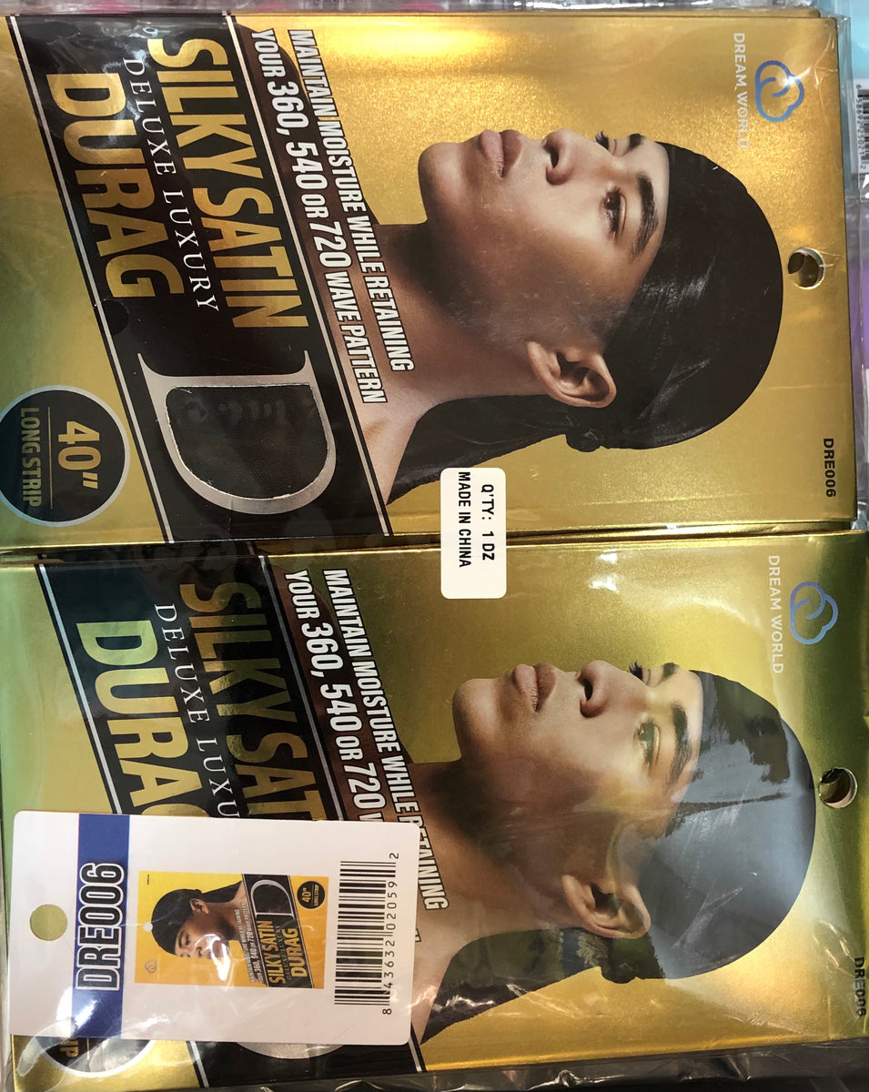 Dream Smooth and Thick Deluxe Du Rag Black #006 - Dozen Pack– Palms ...